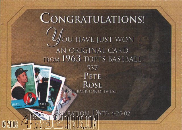 Pete Rose Topps Inserts and Premiums